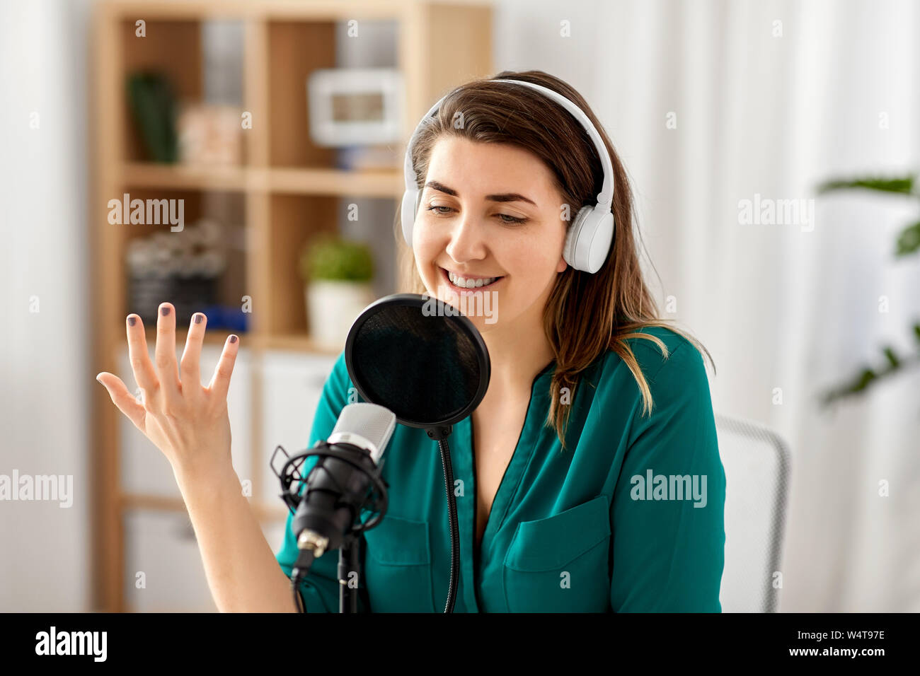 Beautiful woman recording personal hi-res stock photography and images ...