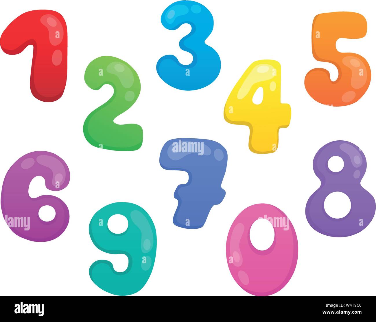 Stylized numbers theme set 1 - eps10 vector illustration Stock Vector ...