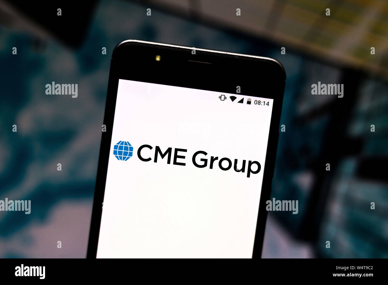July 8, 2019, Brazil: In this photo illustration a CME Group logo seen ...