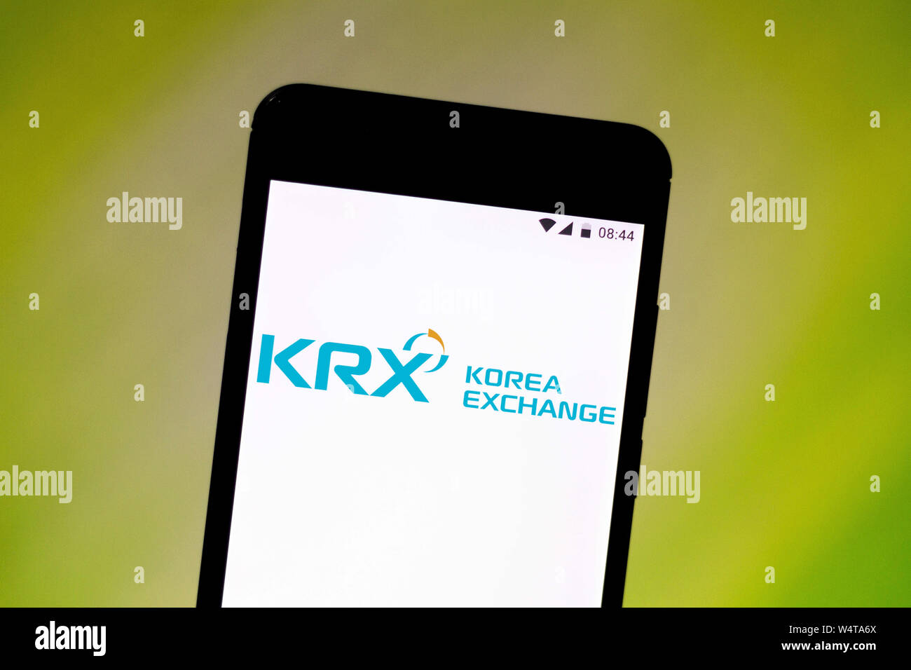 July 4, 2019, Brazil: In this photo illustration a Korea Exchange (KRX) logo seen displayed on a ...