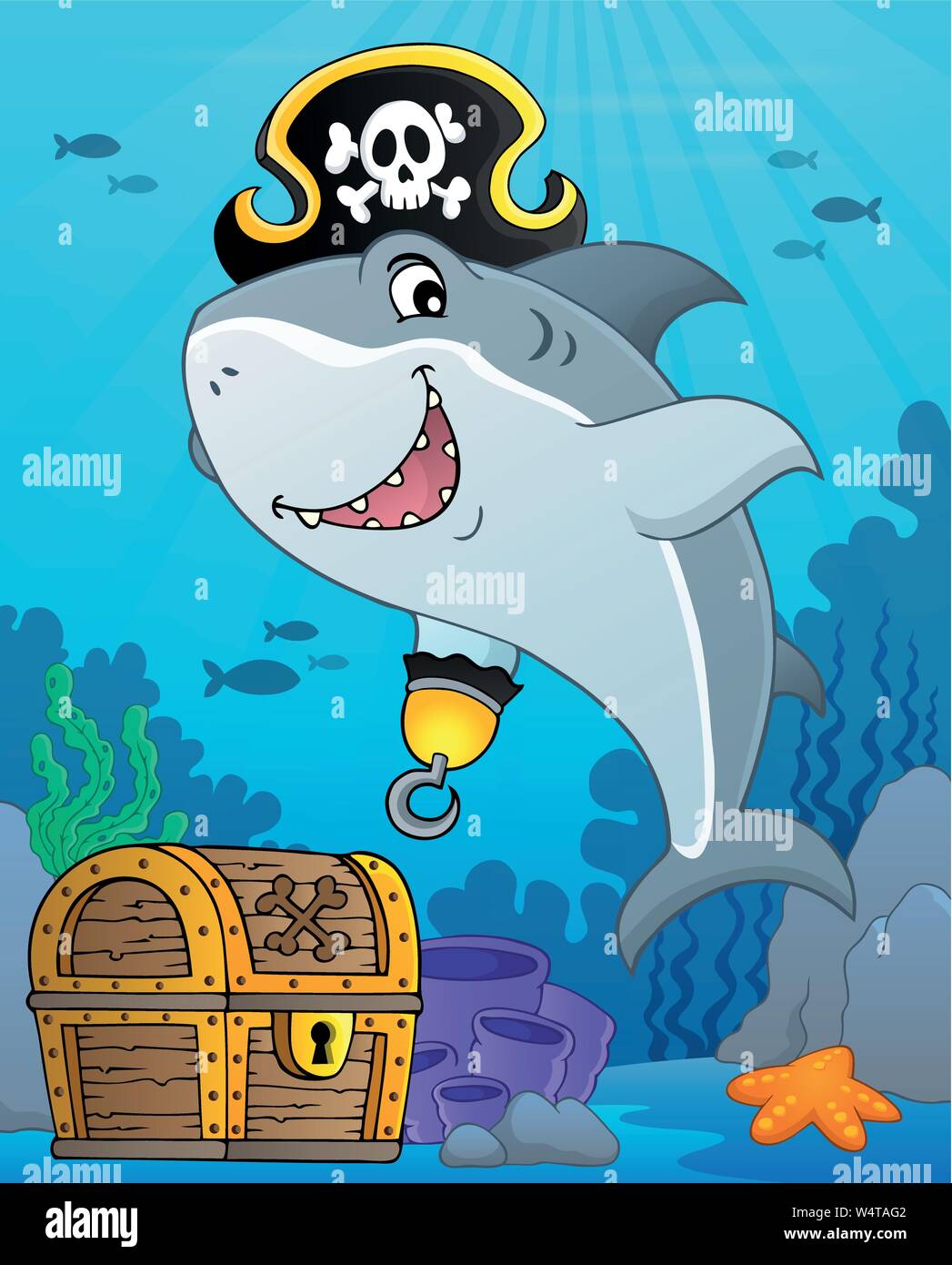 Pirate shark topic image 9 - eps10 vector illustration Stock Vector ...