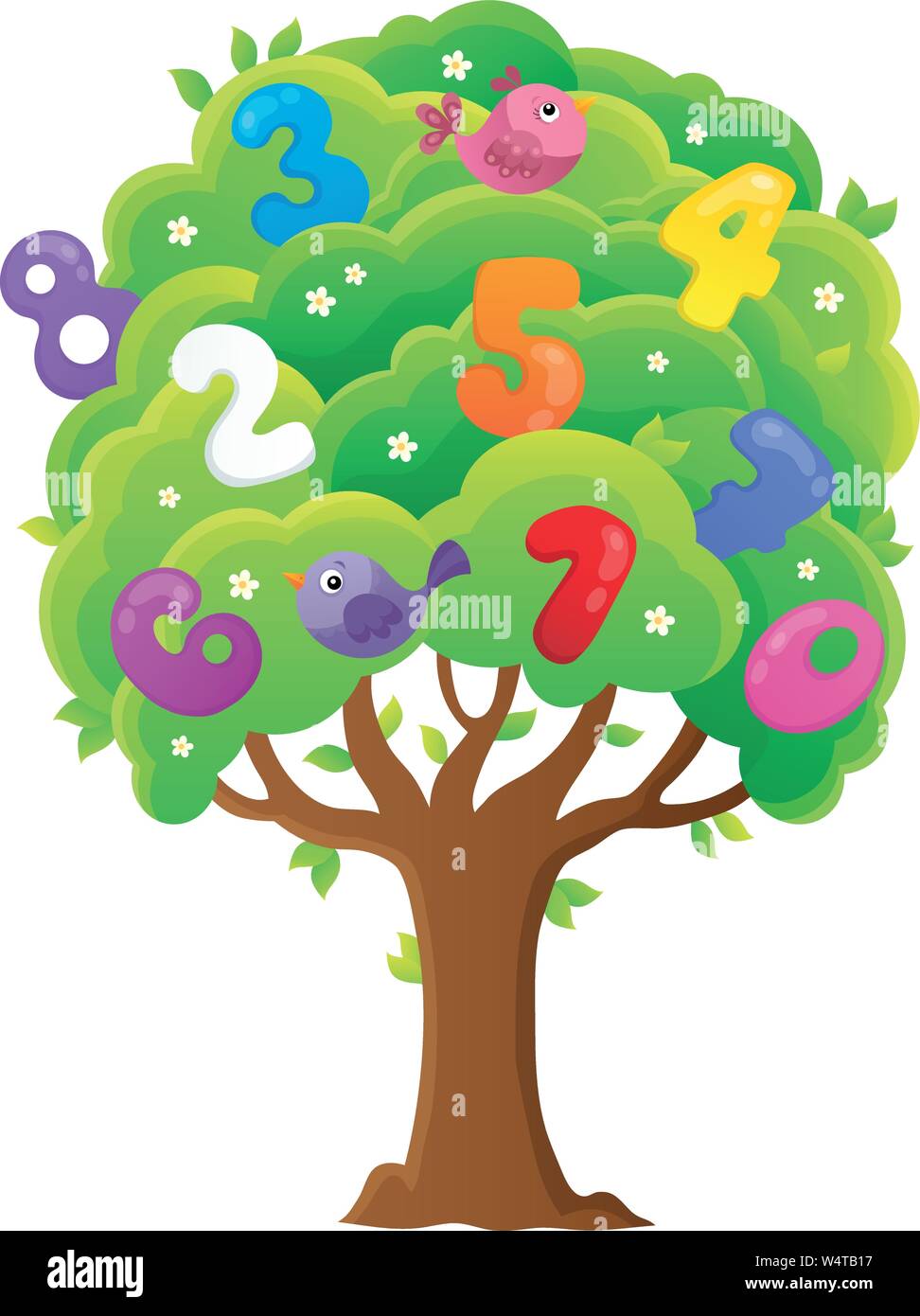 Tree with numbers topic image 1 - eps10 vector illustration Stock ...