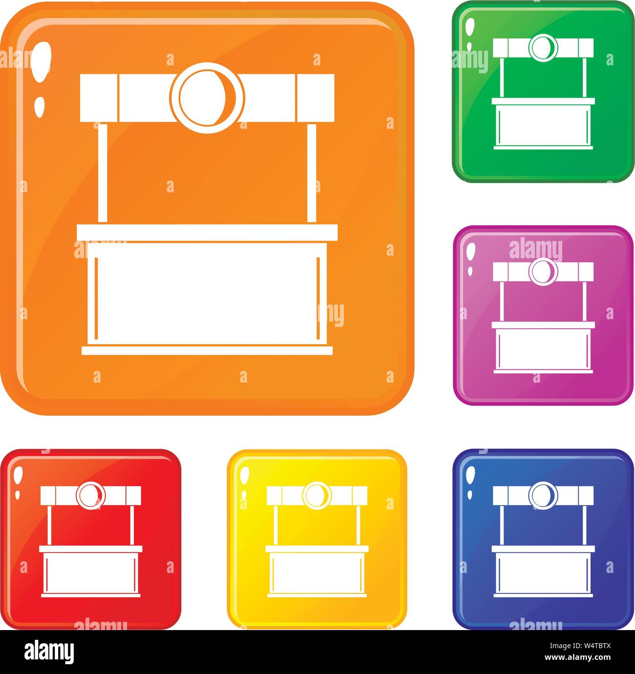 Shopping counter icons set vector color Stock Vector Image & Art - Alamy