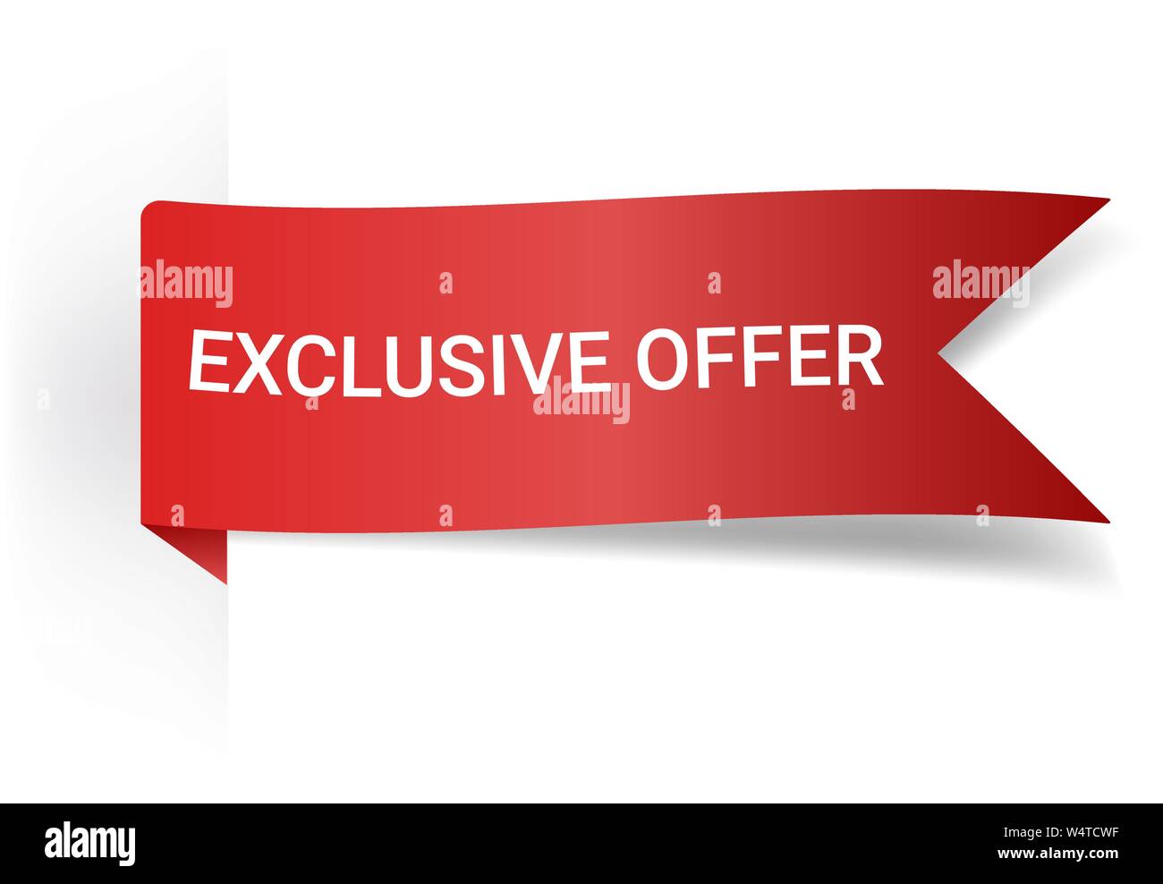 Exclusive Offer Realistic Detailed Curved Paper Banner. Ribbons With ...
