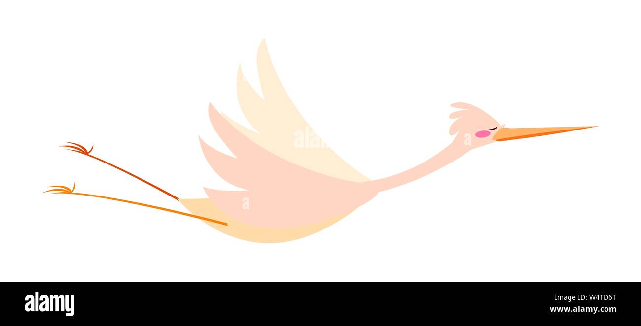 stork flying on white background vector illustration Stock Vector Image ...