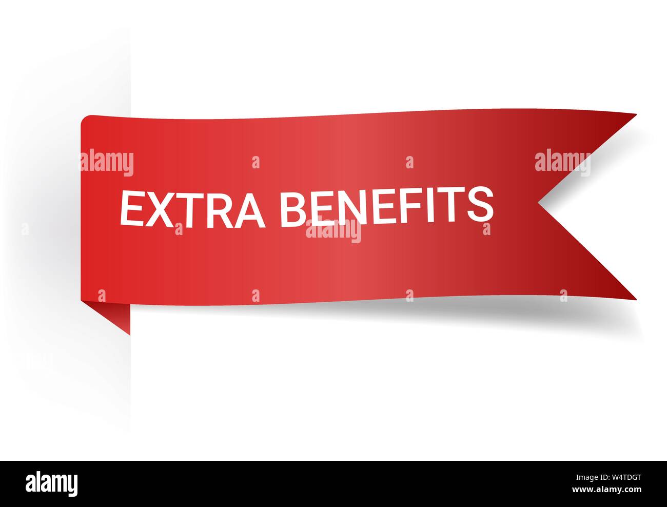 Extra Benefits Realistic Detailed Curved Paper Banner. Ribbons With ...