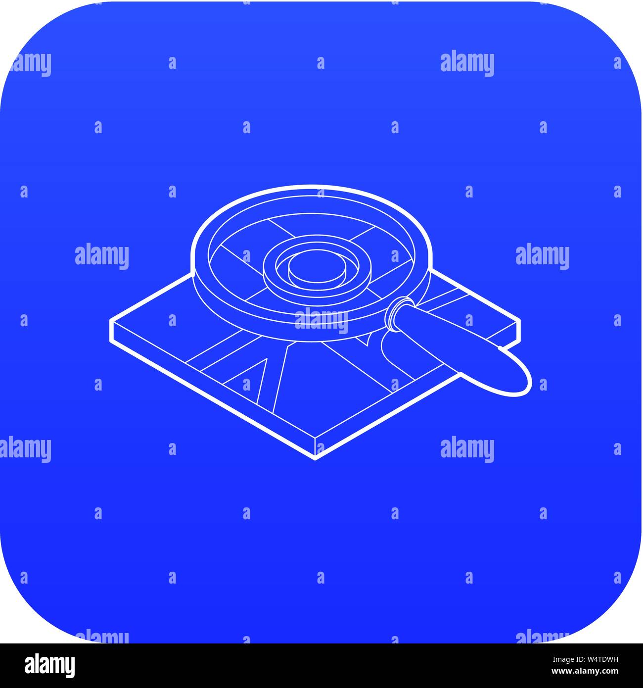 Magnifying glass over map icon blue vector Stock Vector Image & Art - Alamy