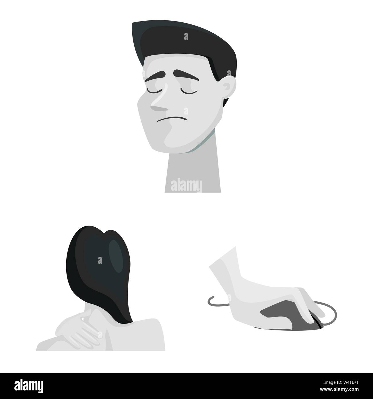 Vector design of suffering and injury sign. Set of suffering and damage ...