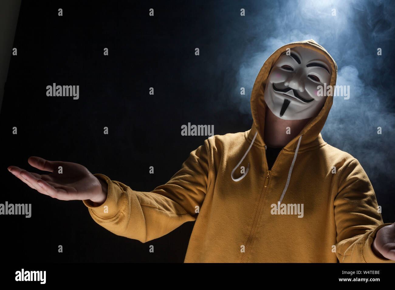 PRAGUE - MARCH 6: anonymous activist hacker with mask studio shot Stock ...