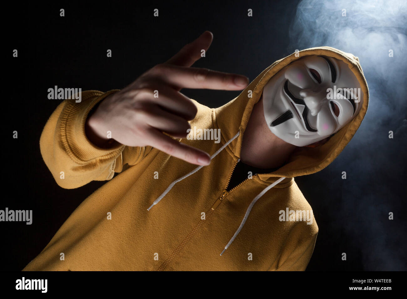 PRAGUE - MARCH 6: anonymous activist hacker with mask studio shot Stock ...