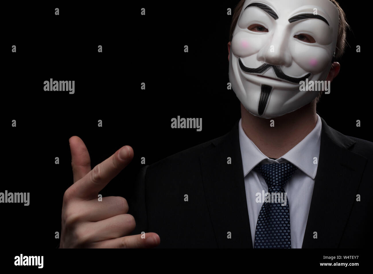 PRAGUE - MARCH 6: anonymous activist hacker with mask studio shot Stock ...