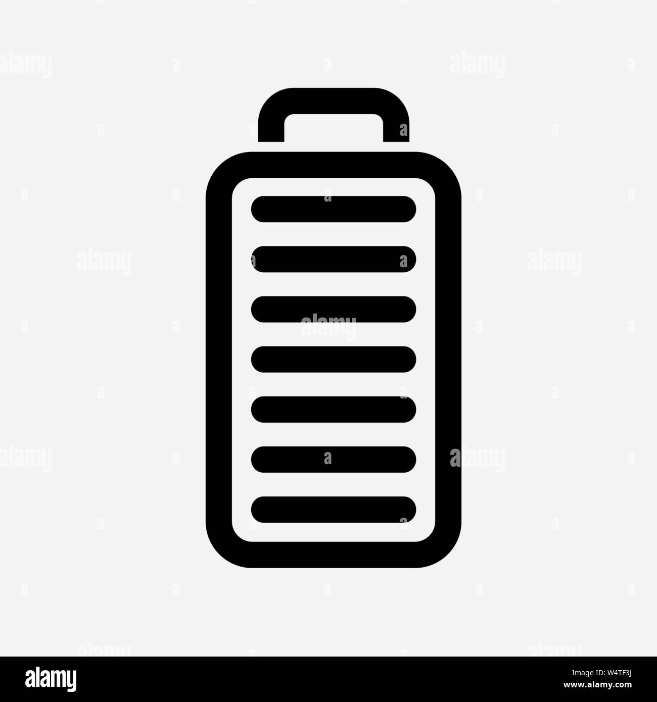 Full battery icon. Solid and flat color style vector illustration Stock ...