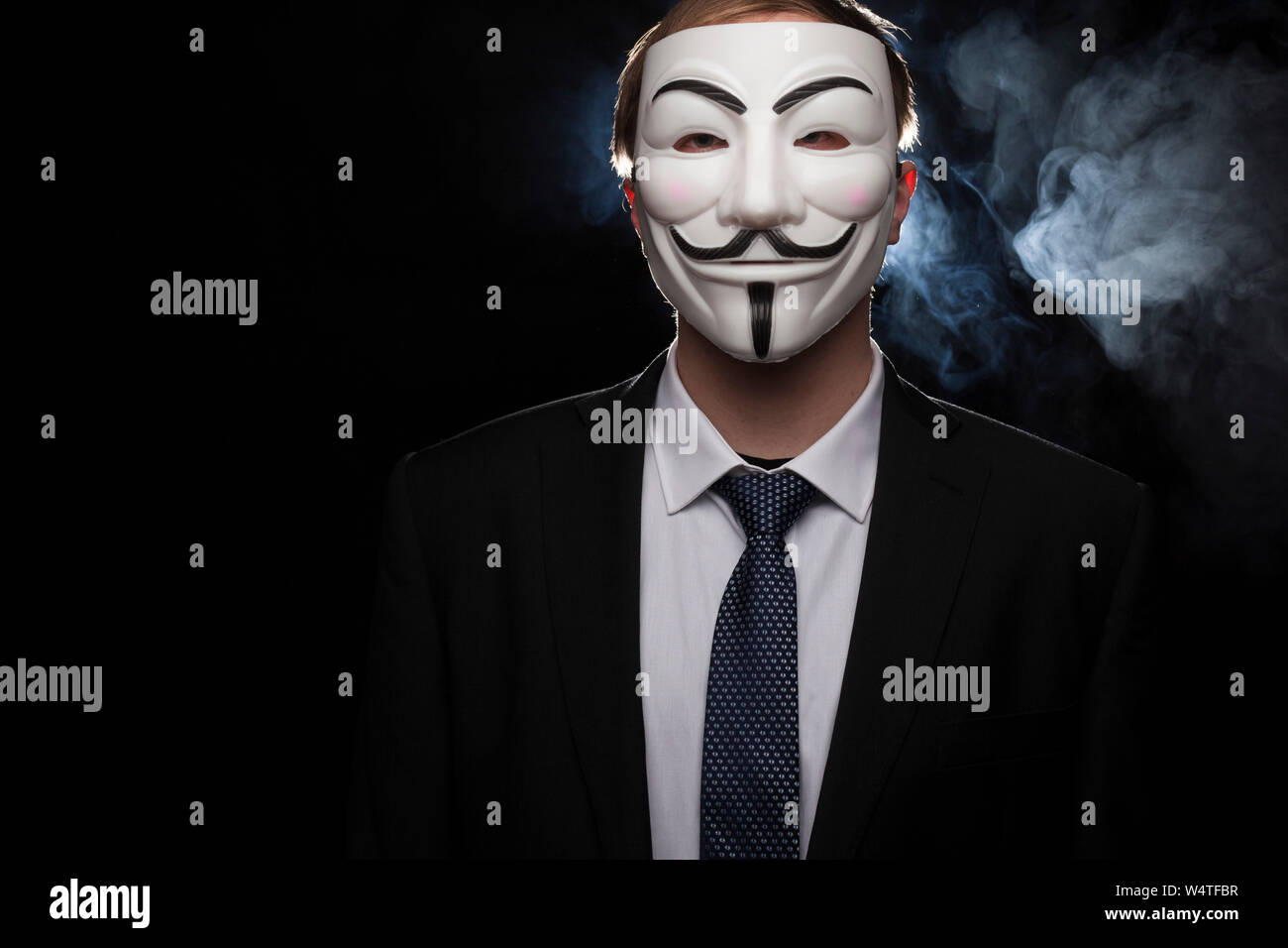 PRAGUE - MARCH 6: anonymous activist hacker with mask studio shot Stock ...