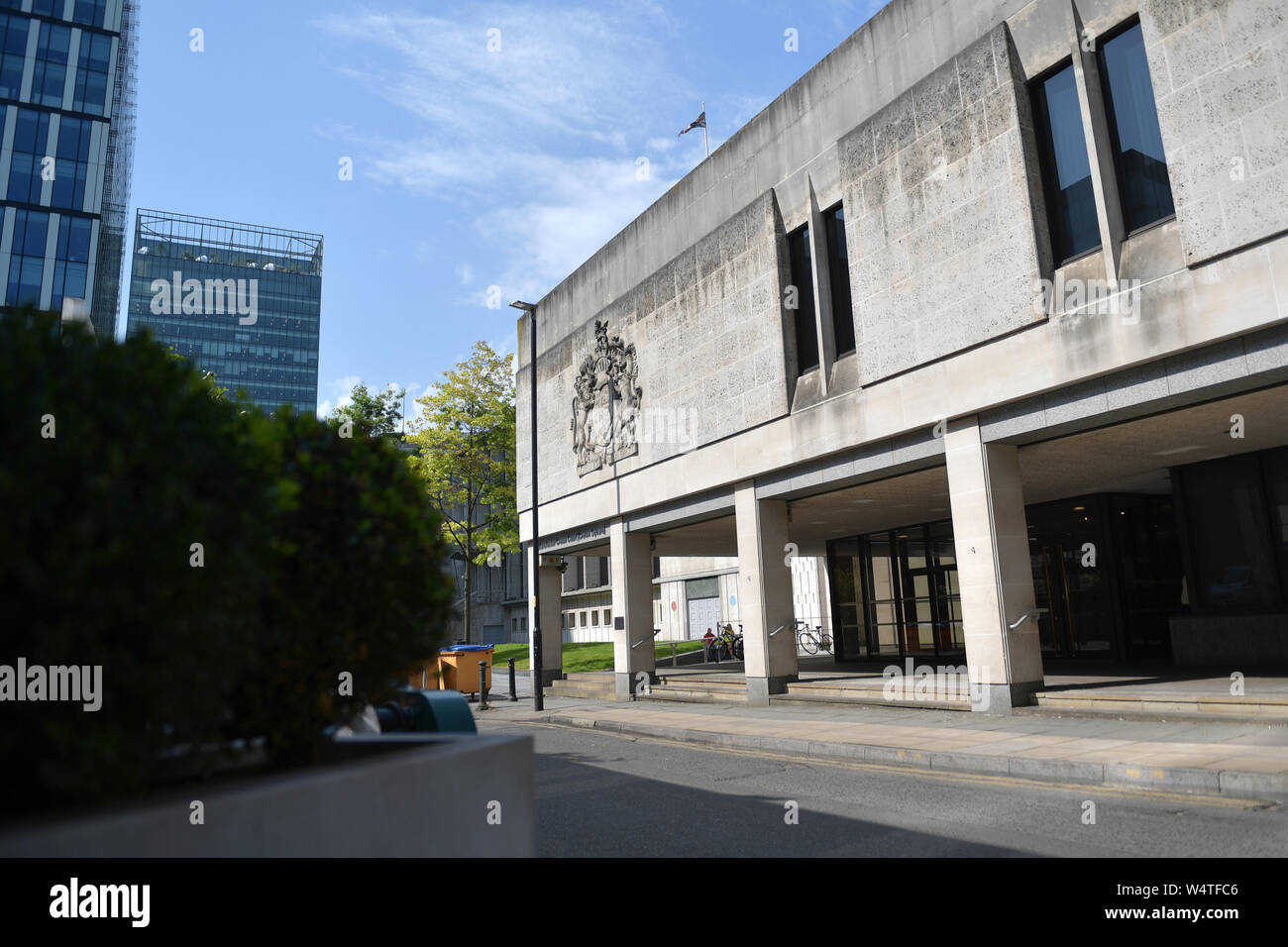 Manchester Crown Court (Crown Square) in central Manchester Stock Photo ...