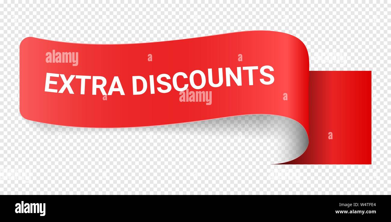 Red Vector Illustration Sign Extra Discounts. Illustrations For ...