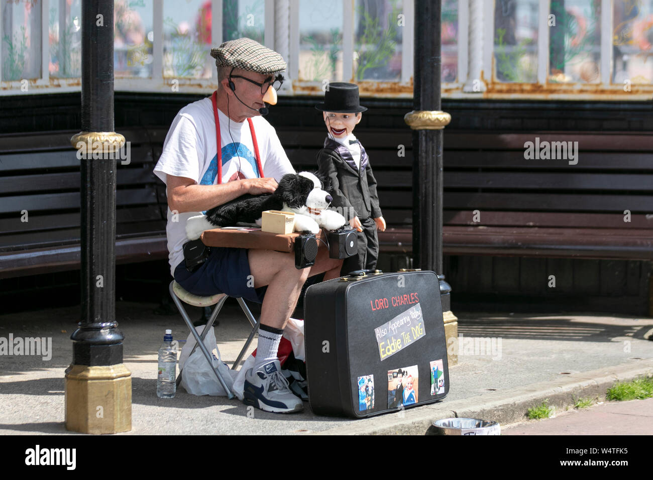 Lord Charles puppet and magician at New Brighton, Wallasey. UK weather ...