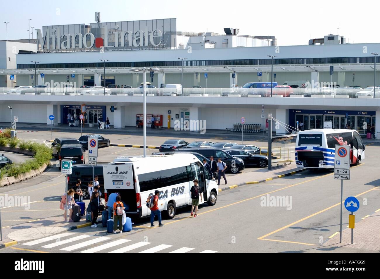 Passengers at the Linate airport a few days after the airport closes ...
