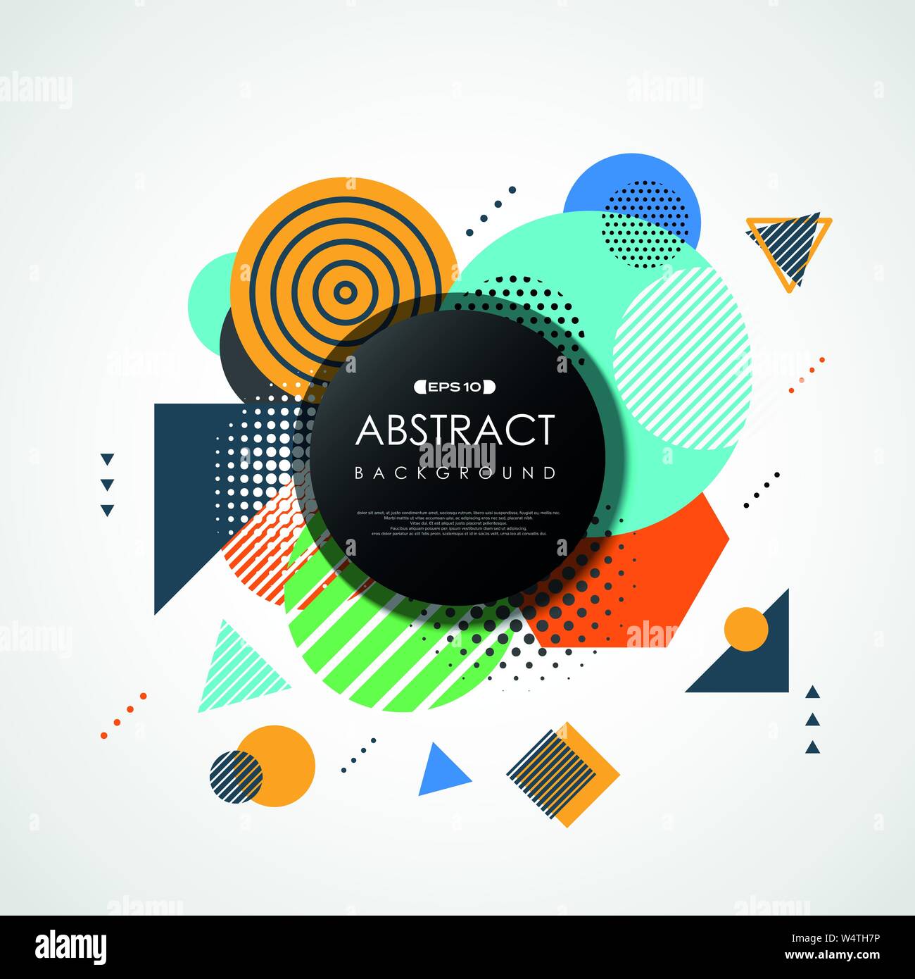 Abstract trendy colorful geometric pattern cover design. You can use ...