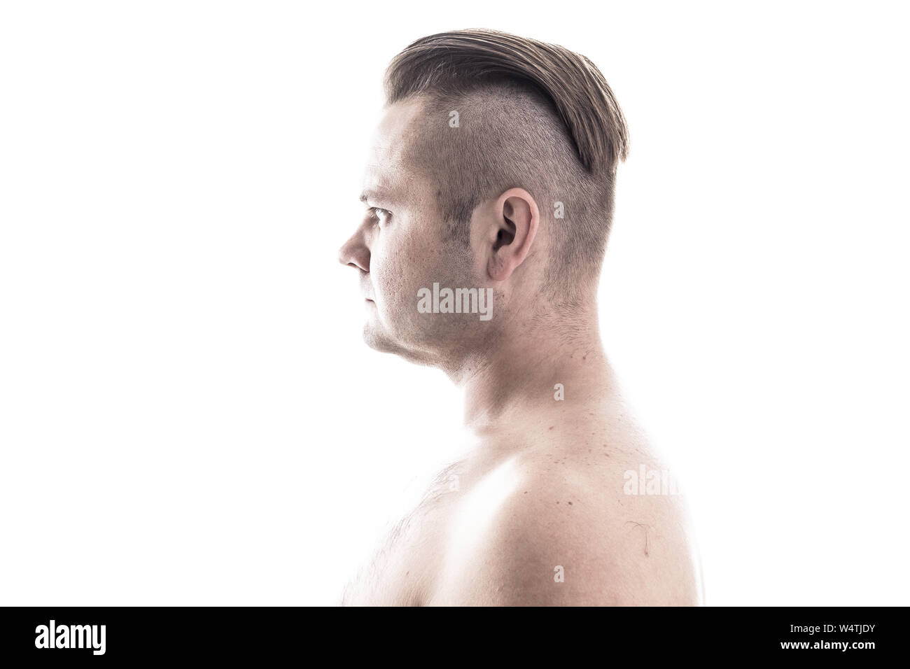 Man with hairy chest isolated on white background Stock Photo - Alamy