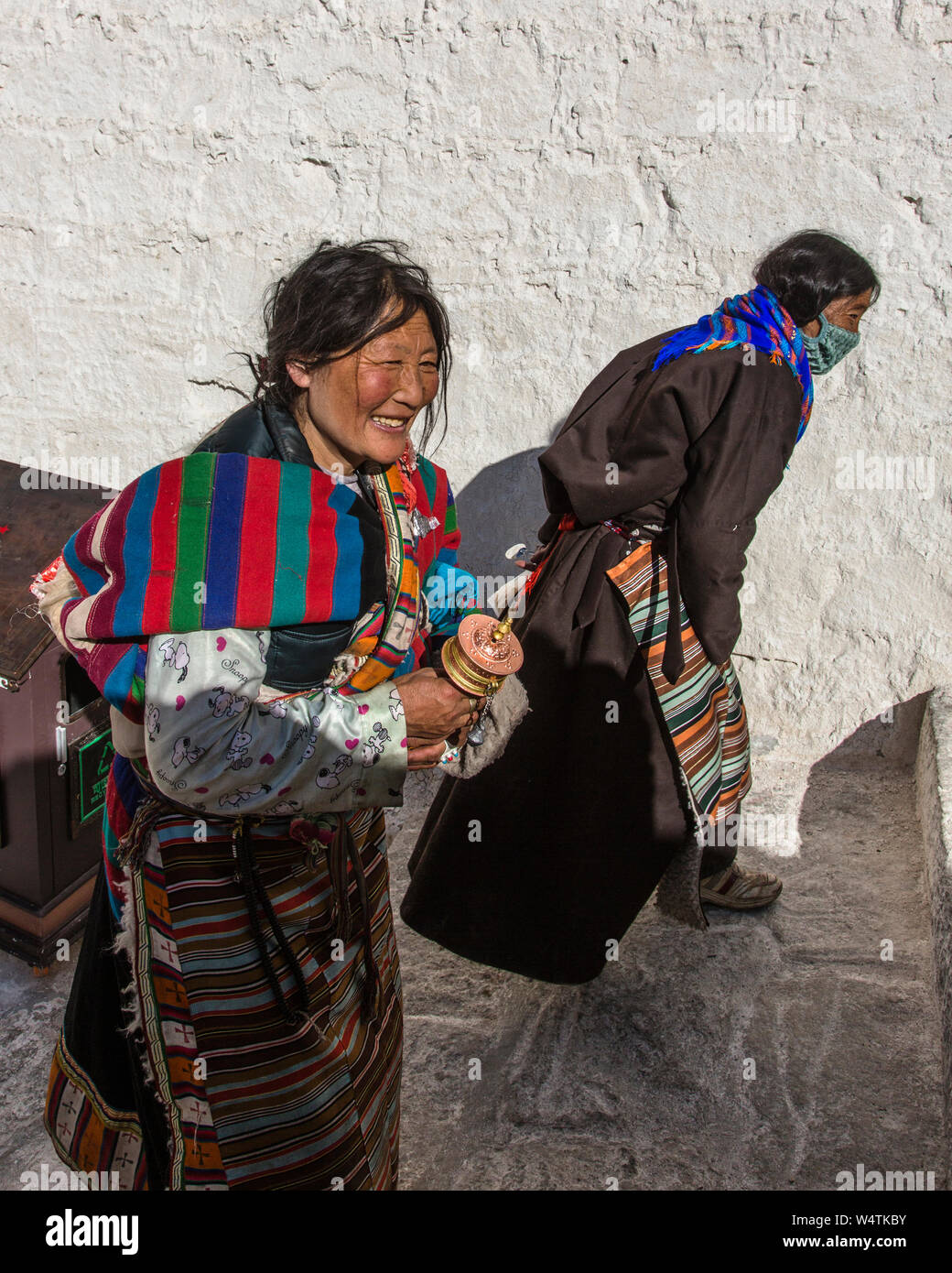China, Tibet, Lhasa, Two Khamba Tibetan women from the Kham region of ...
