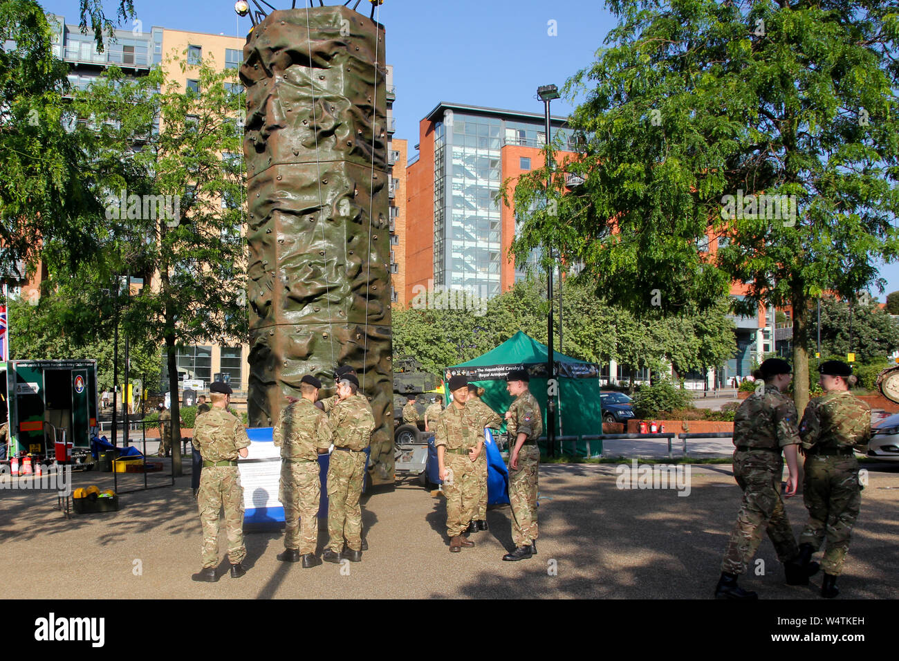 Devonshire Green, Sheffield, UK. 25th July 2019. Military Village on ...