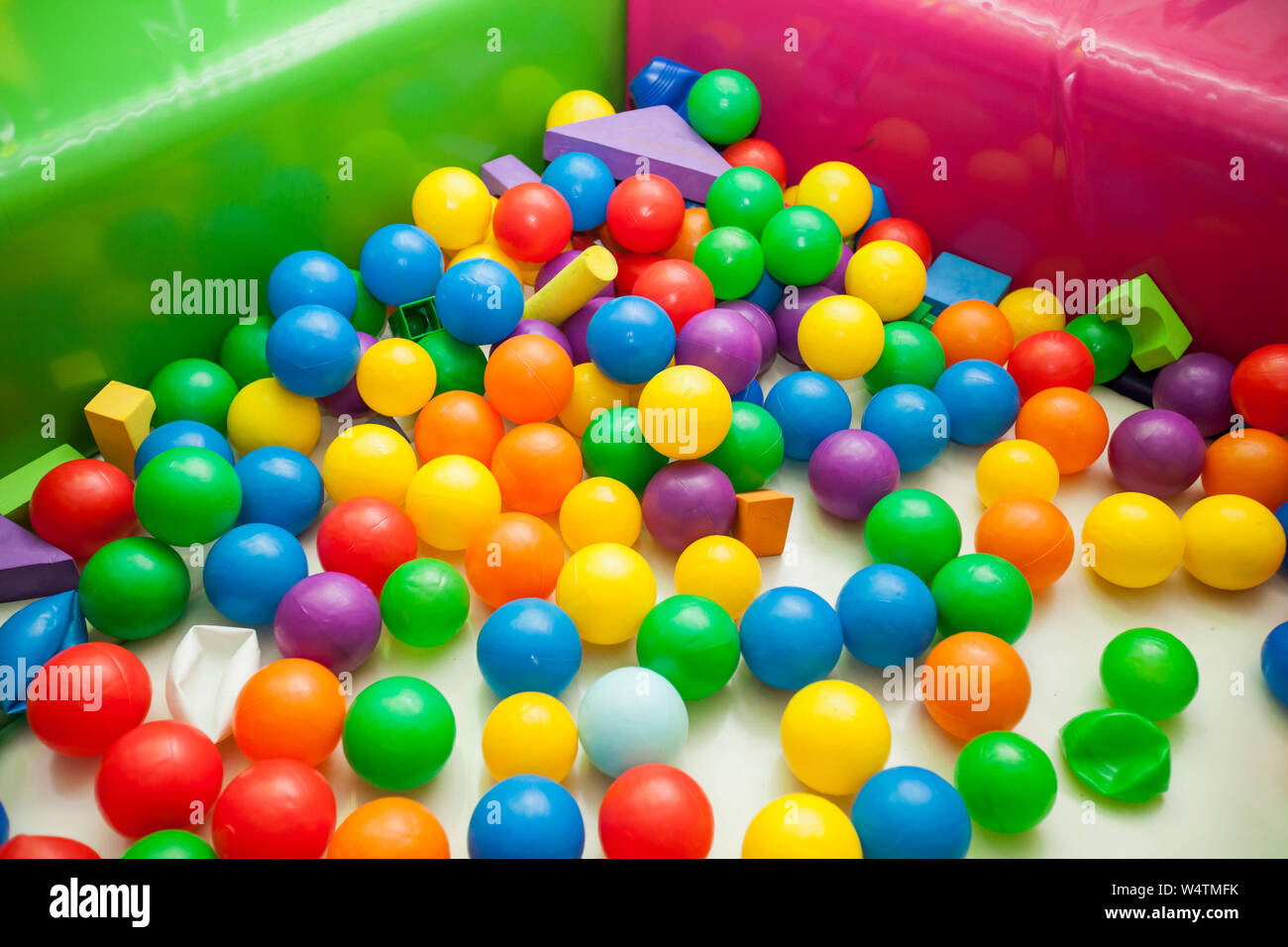 Colorful play balls pool for children at indoor playground Stock Photo ...