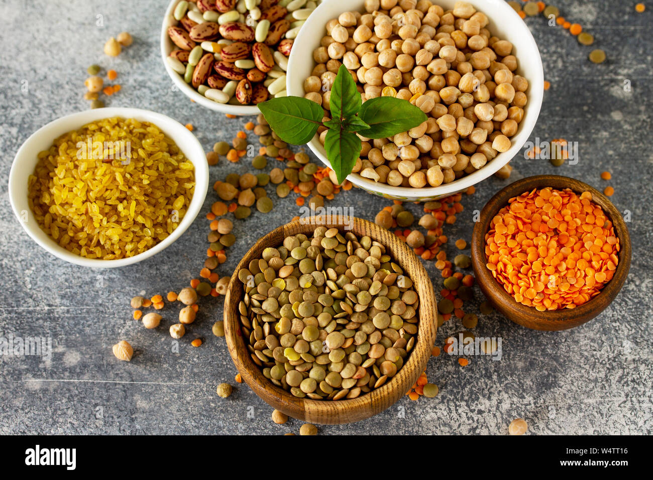 Healthy food, dieting, nutrition concept, vegan protein source. Raw of ...