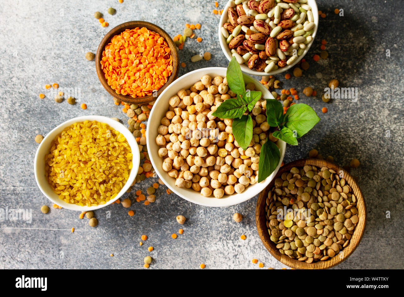 Healthy food, dieting, nutrition concept, vegan protein source. Raw of ...