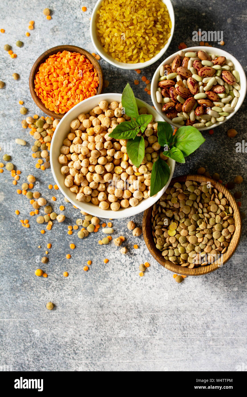 Healthy food, dieting, nutrition concept, vegan protein source. Raw of ...