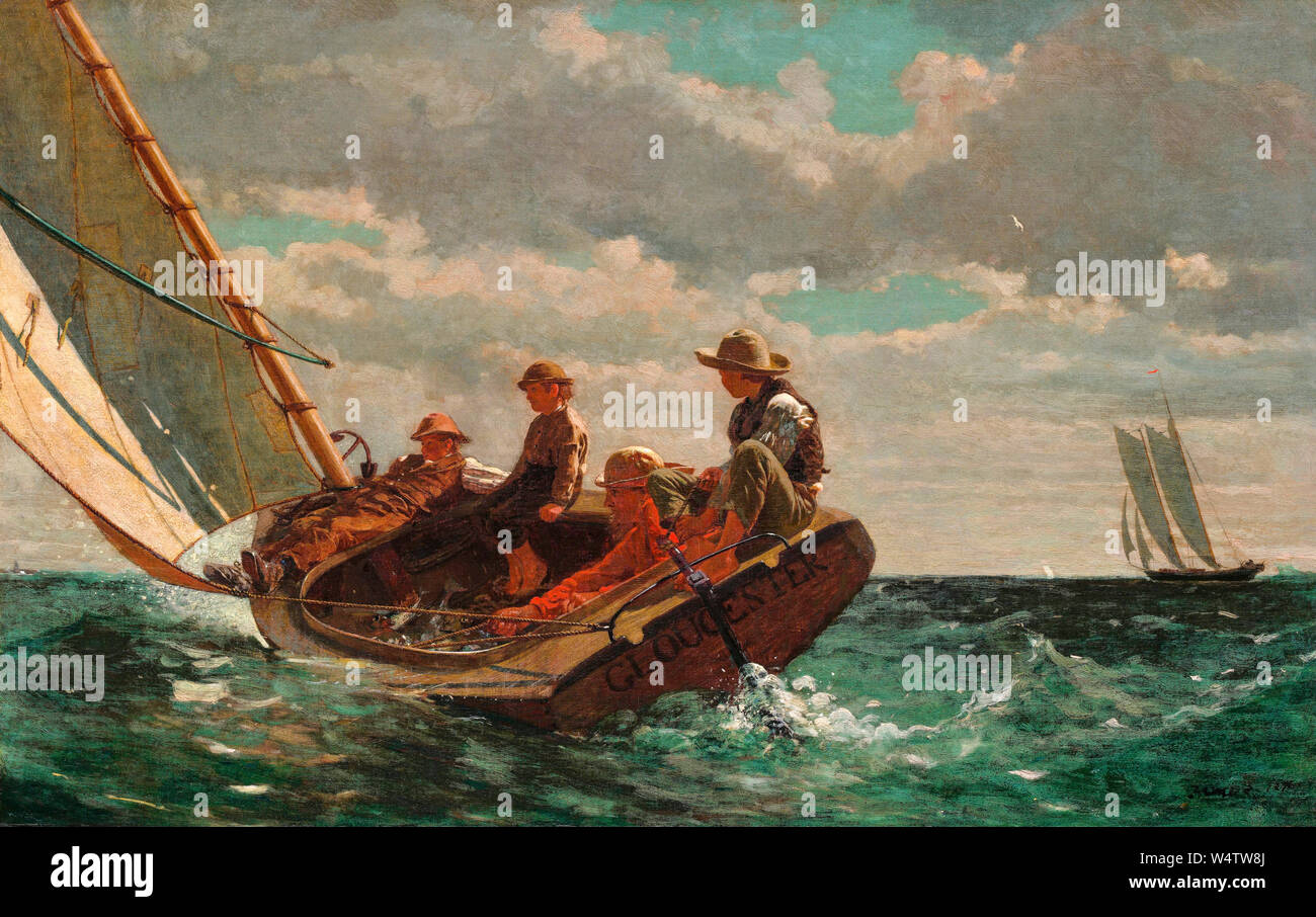Winslow Homer, Breezing Up, (A Fair Wind), painting, 1873-1876 Stock ...