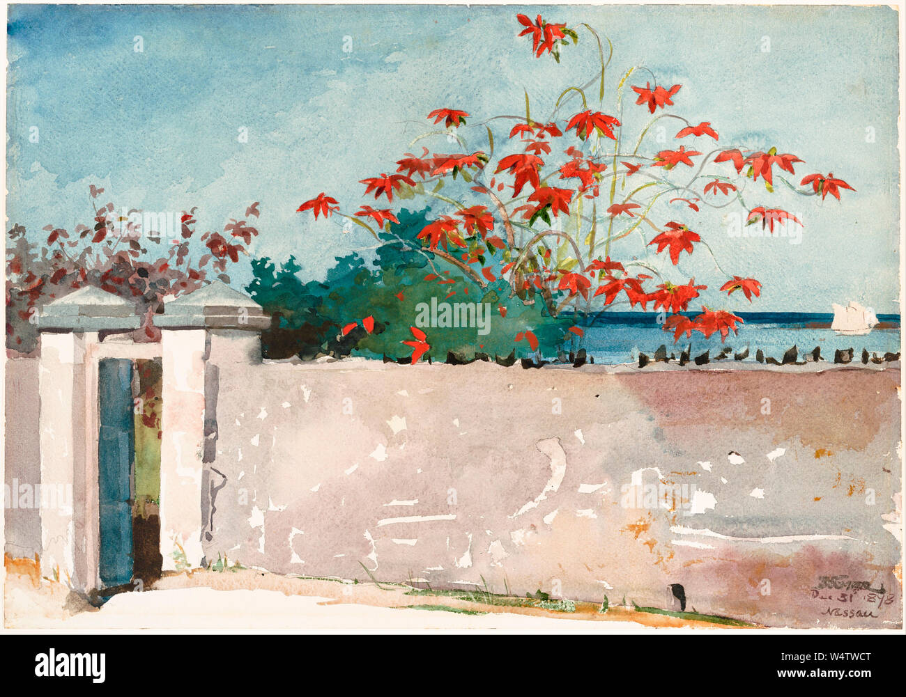 Winslow Homer, landscape painting, A wall, Nassau, 1898 Stock Photo - Alamy