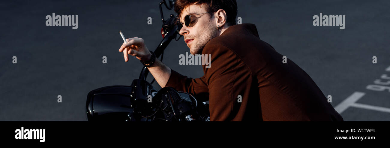 Smoking motorbike jacket hi-res stock photography and images - Alamy