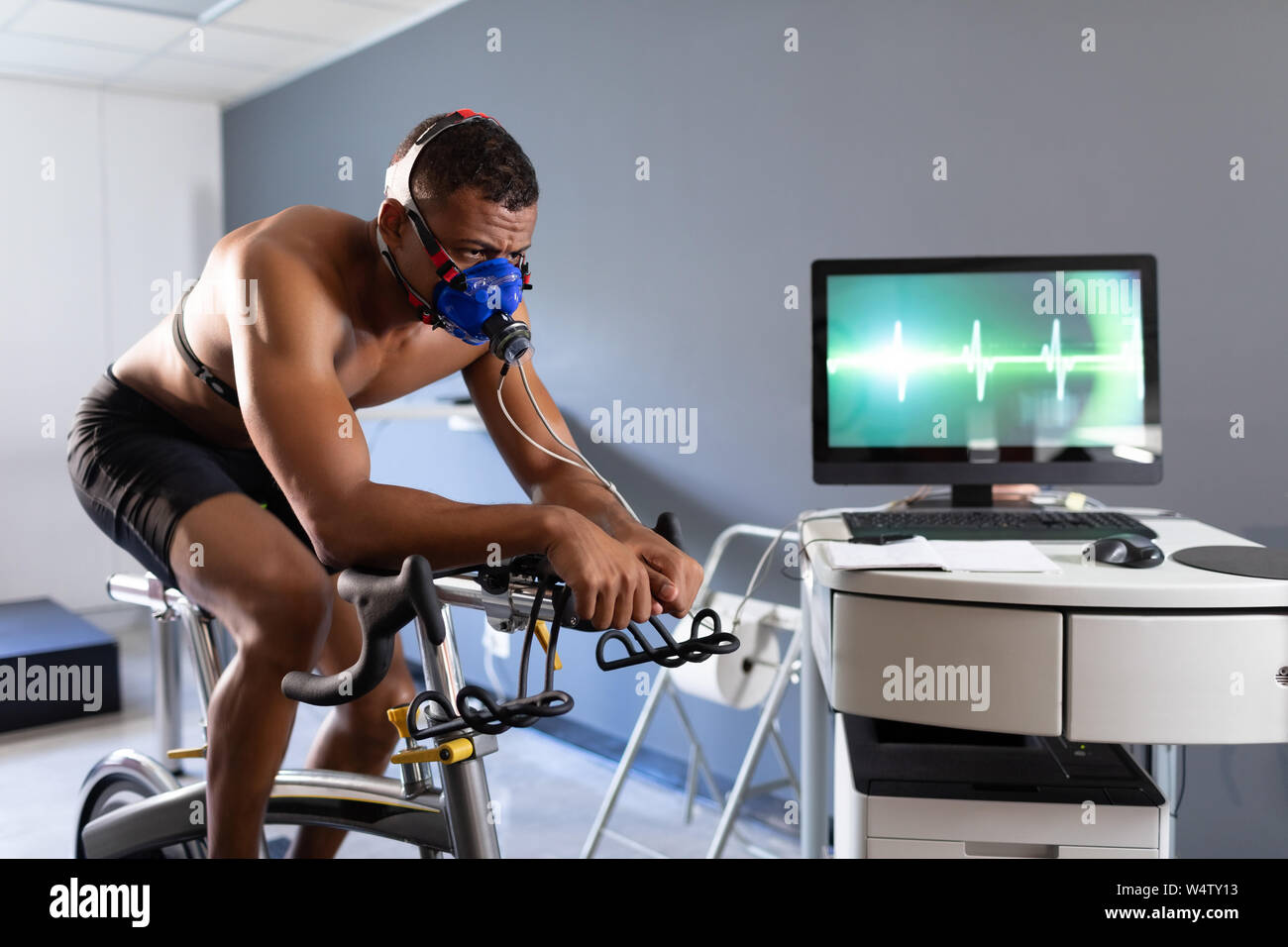 Man doing a fitness test Stock Photo - Alamy
