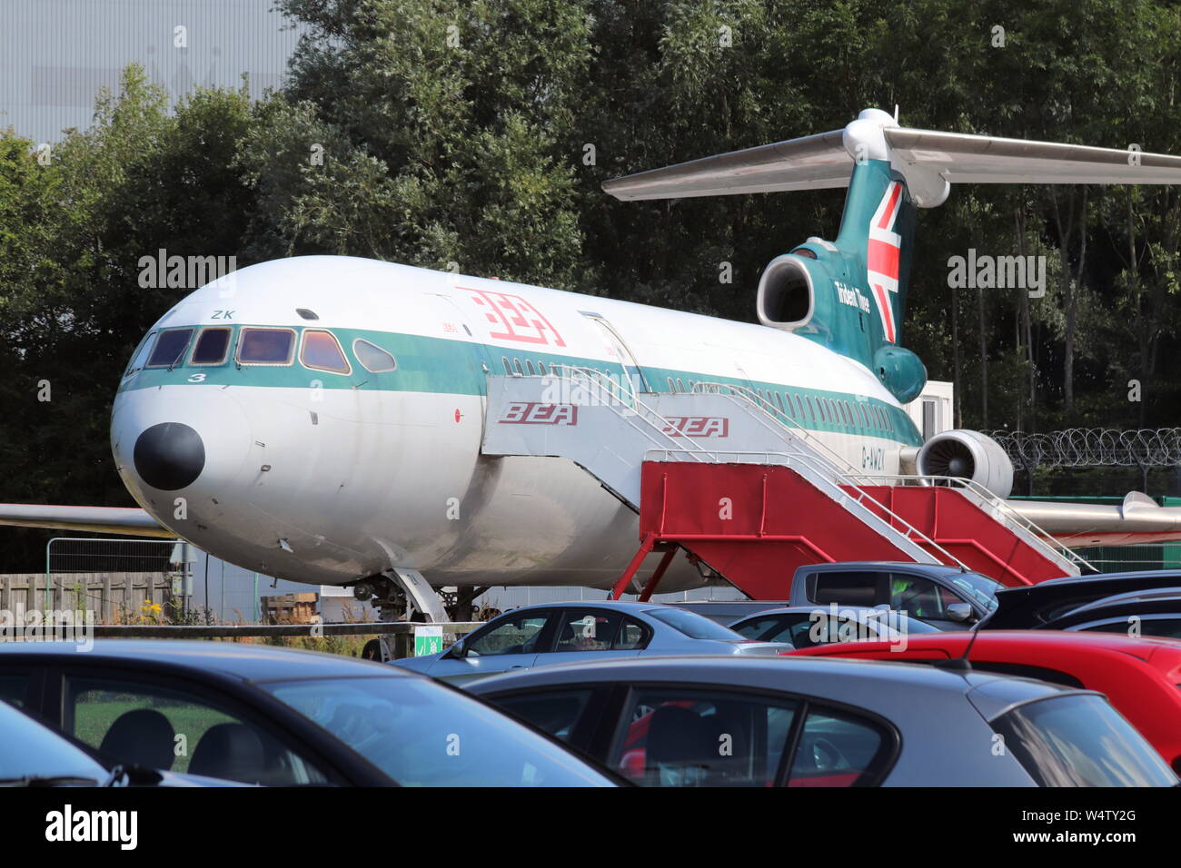 Manchester airport aviation viewing park Stock Photo - Alamy