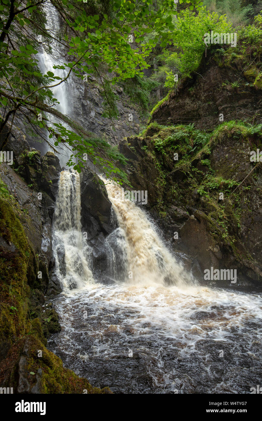 base of Plodda Falls waterfall in the Scottish Highlands Stock Photo ...
