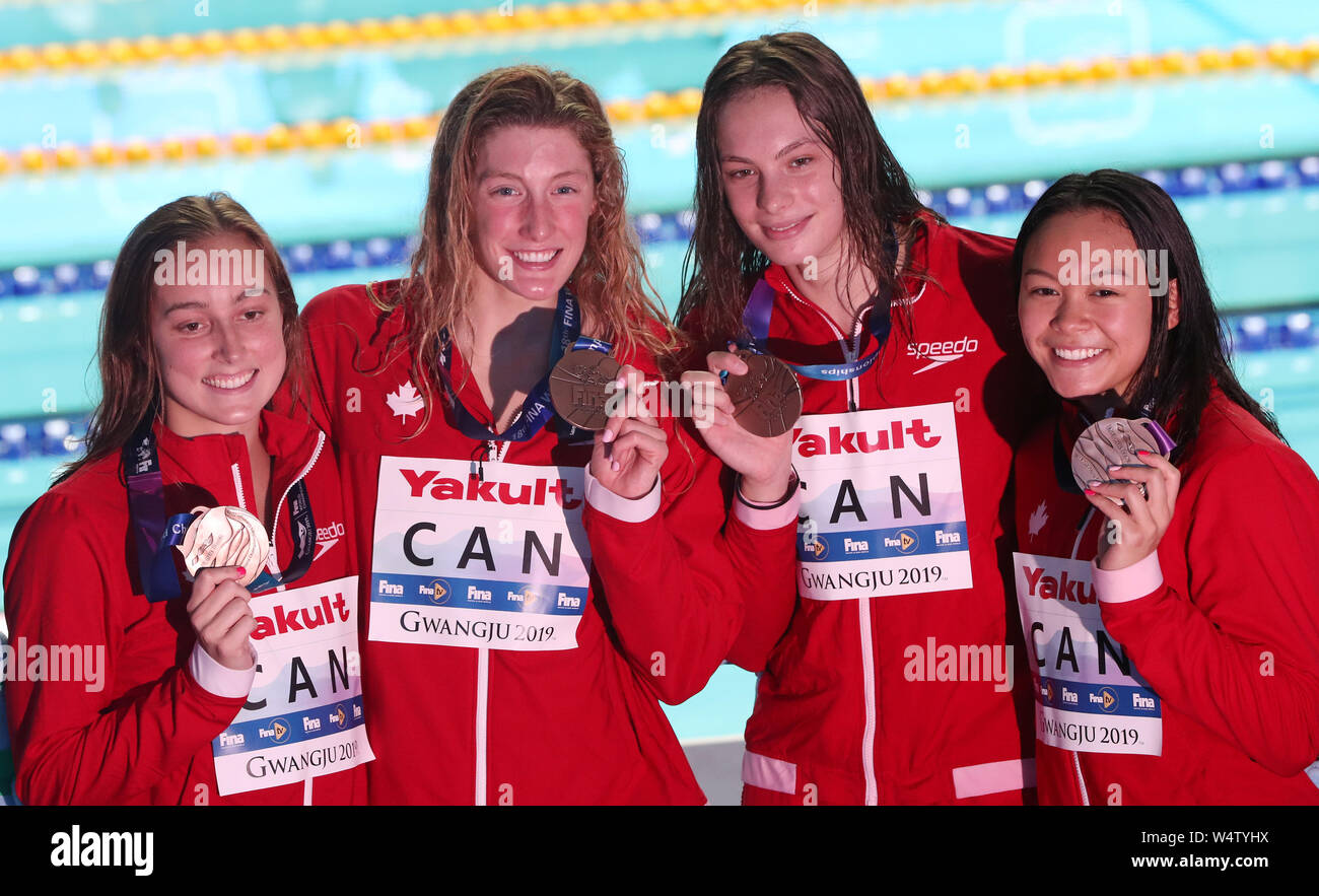 25th July, 2019. Women's 4x200m freestyle relay Canada's Kayla Sanchez ...