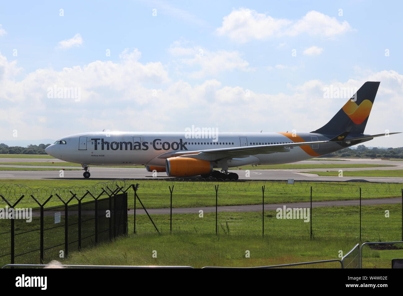 Manchester airport aviation viewing park Stock Photo - Alamy