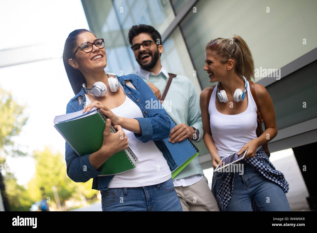 Group of friends studying together at university campus Stock Photo - Alamy