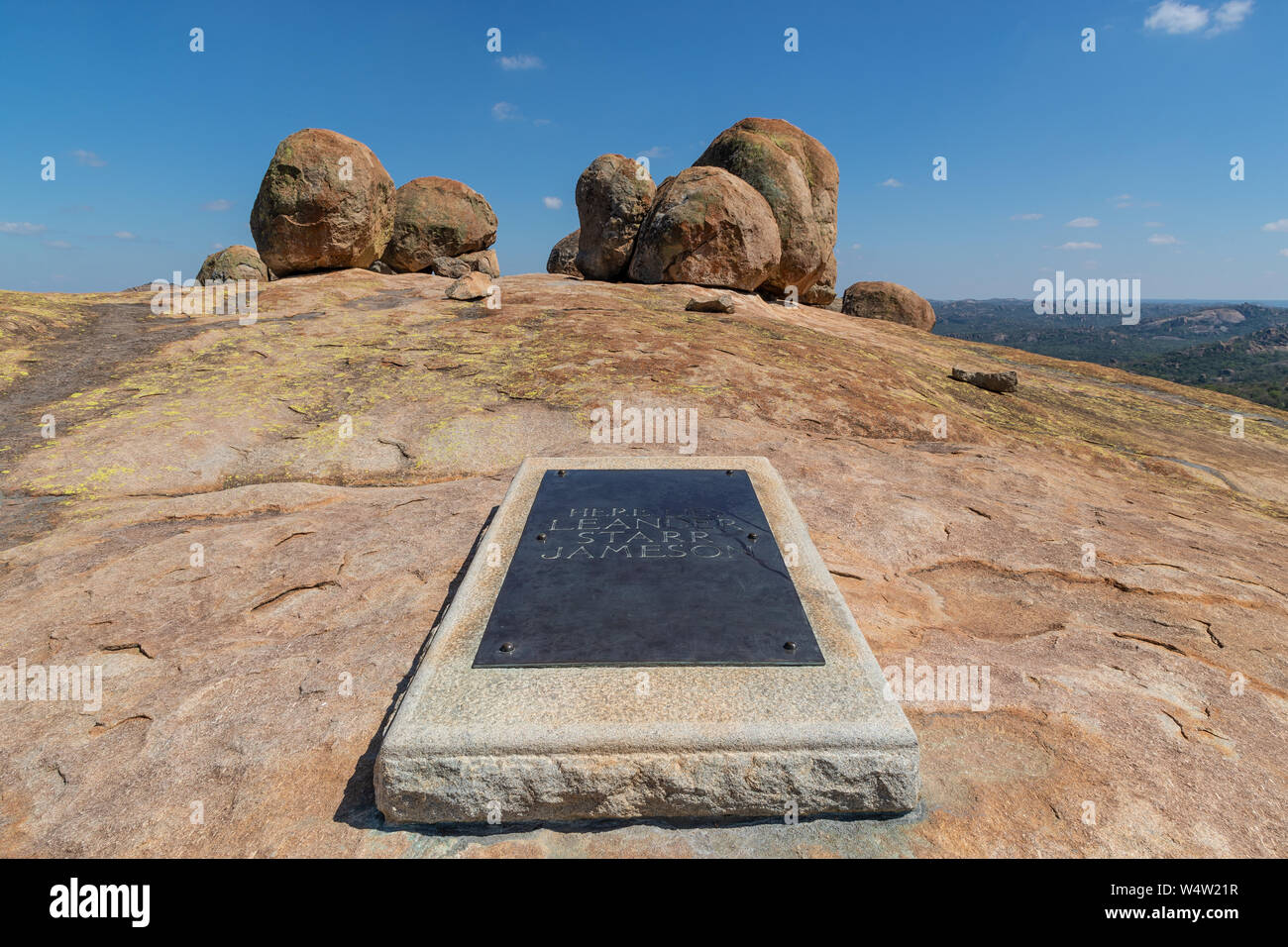 The burial site of Leander Starr Jameson, marked by a brass plaque ...
