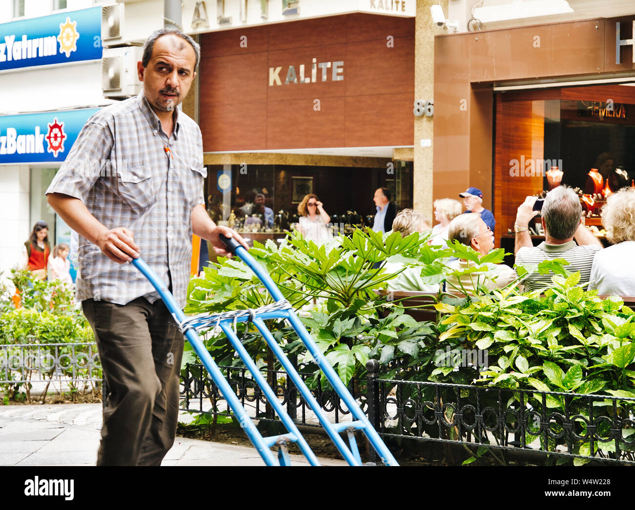 Istanbul, Turkey - 05/29/2010: Turkish male worker with mustache ...