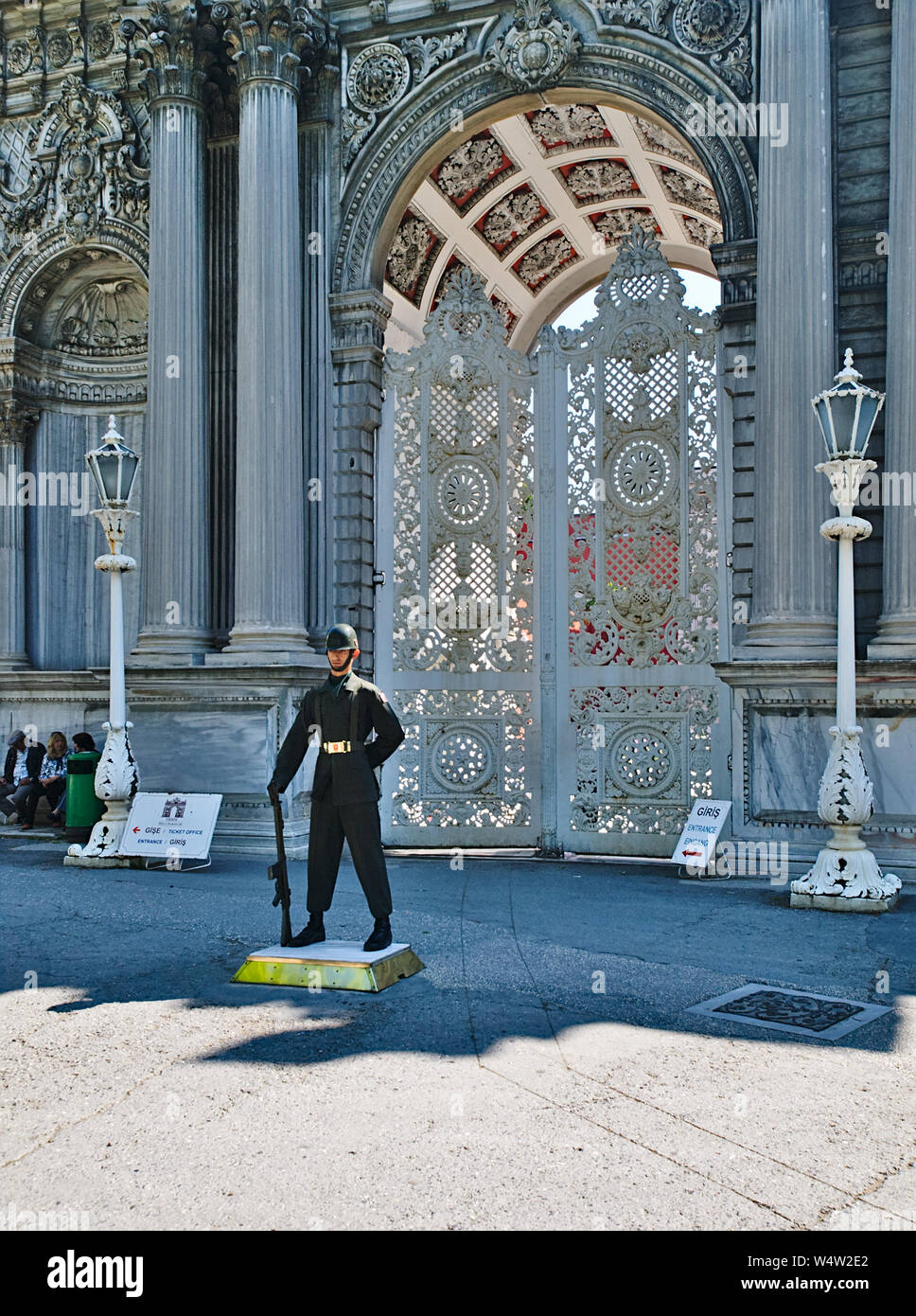 Istanbul, Turkey - 05/25/2010: Armed Soldier guarding gate in ...