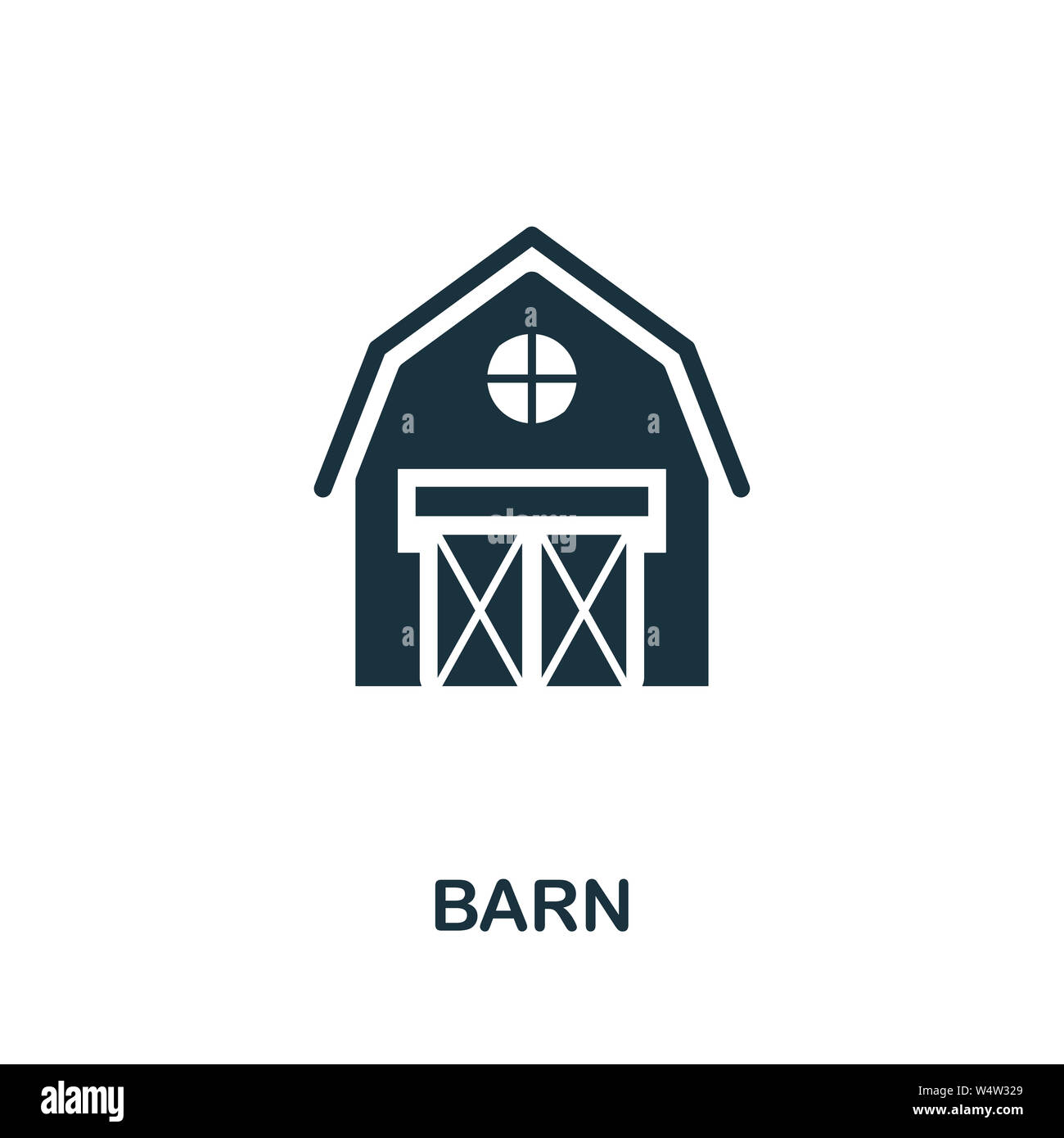 Barn icon symbol. Creative sign from farm icons collection. Filled flat ...