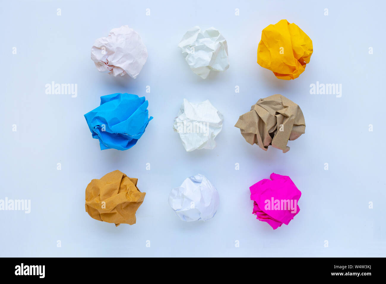 Colorful crumpled paper ball isolated on white background Stock Photo ...