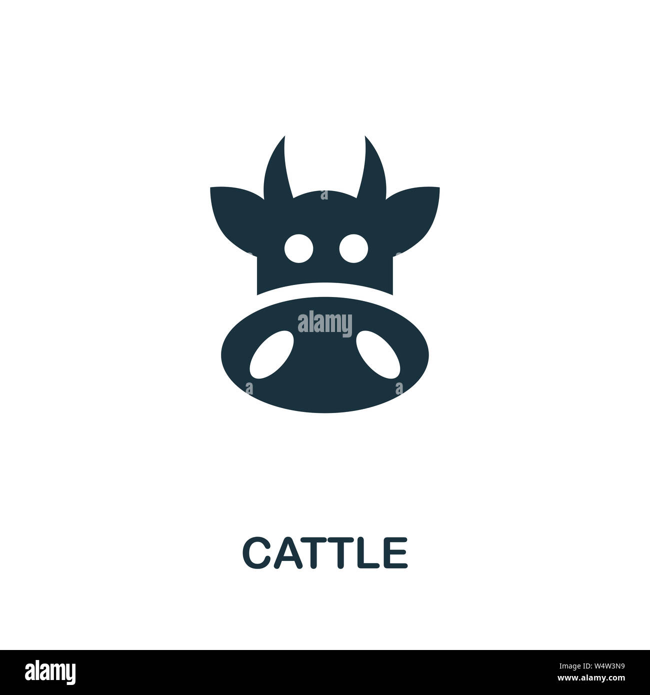 Cattle icon symbol. Creative sign from farm icons collection. Filled ...