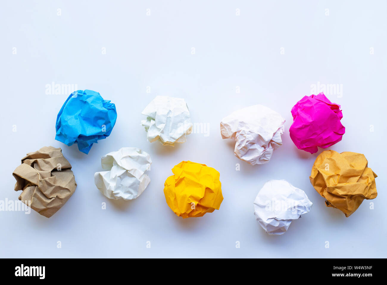 Colorful crumpled paper ball isolated on white background Stock Photo ...