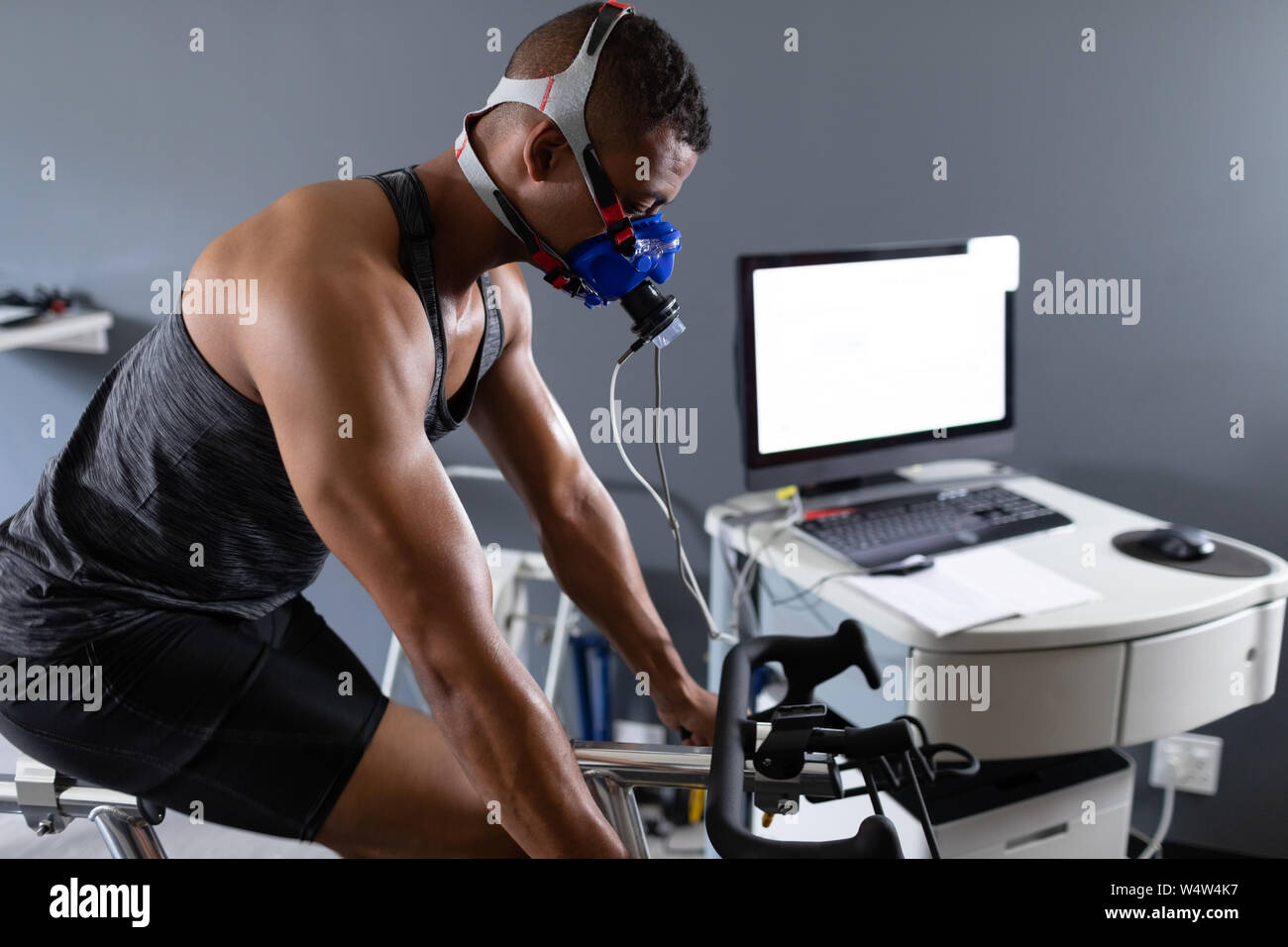 Man doing a fitness test Stock Photo - Alamy