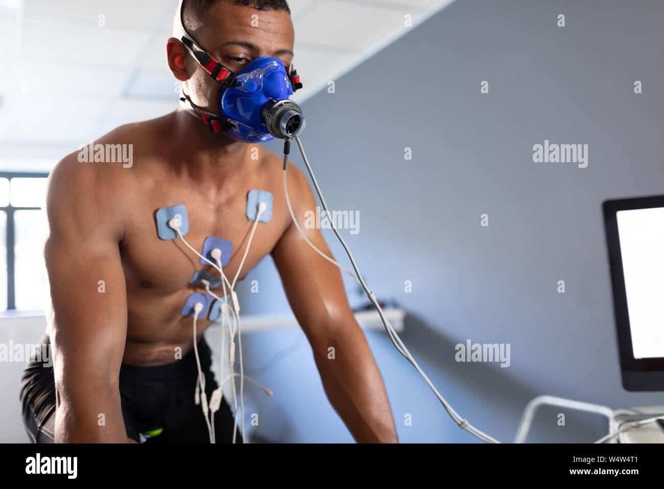 Man doing a fitness test Stock Photo - Alamy