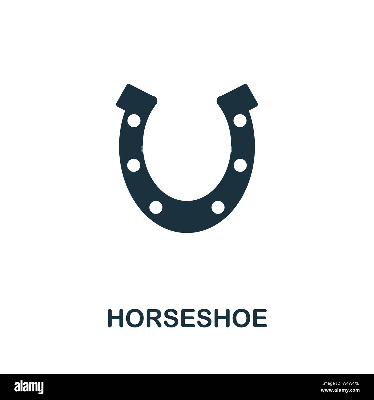 Horseshoe icon symbol. Creative sign from farm icons collection. Filled ...