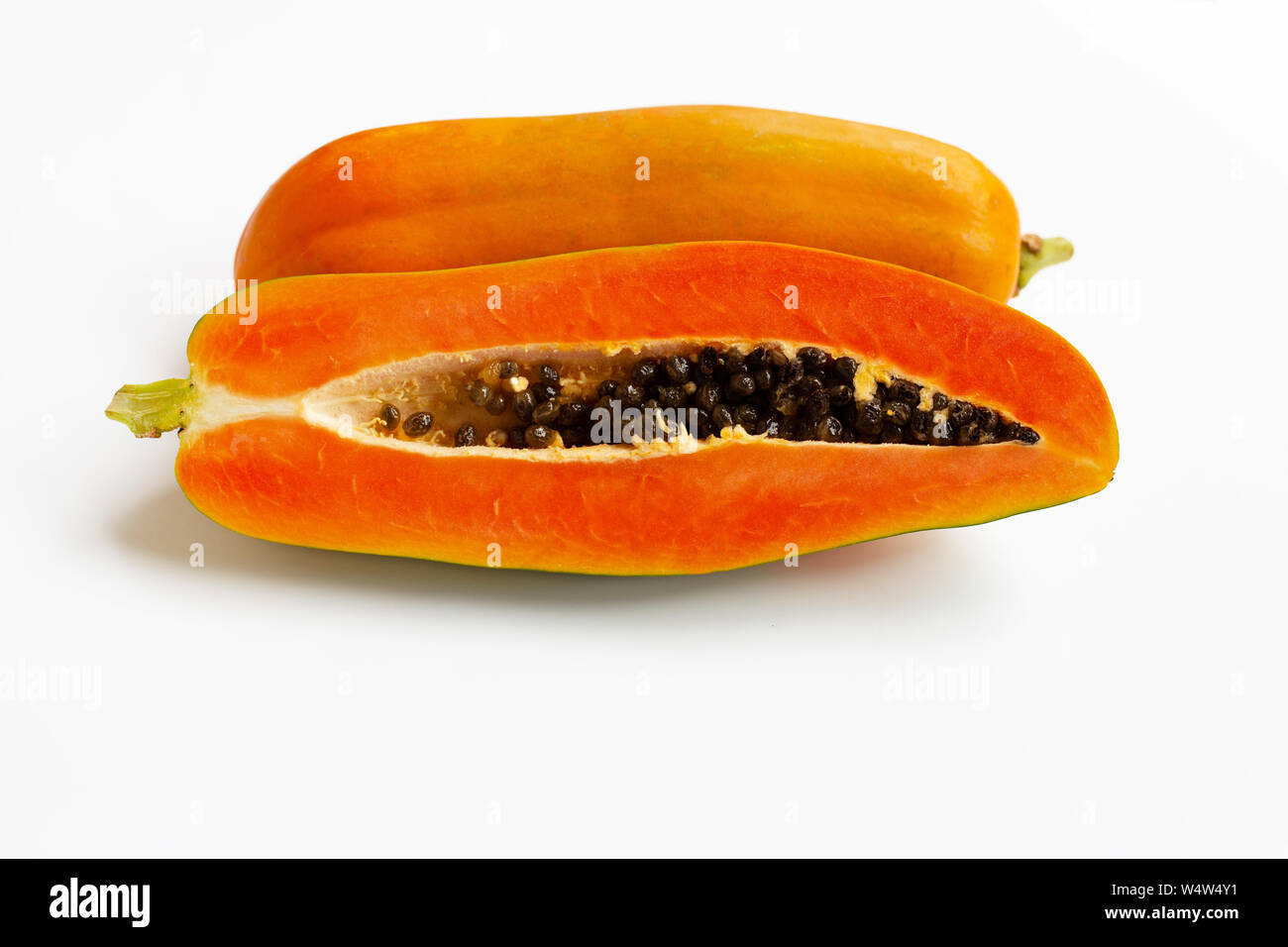 Papaya fruit on white background Stock Photo - Alamy