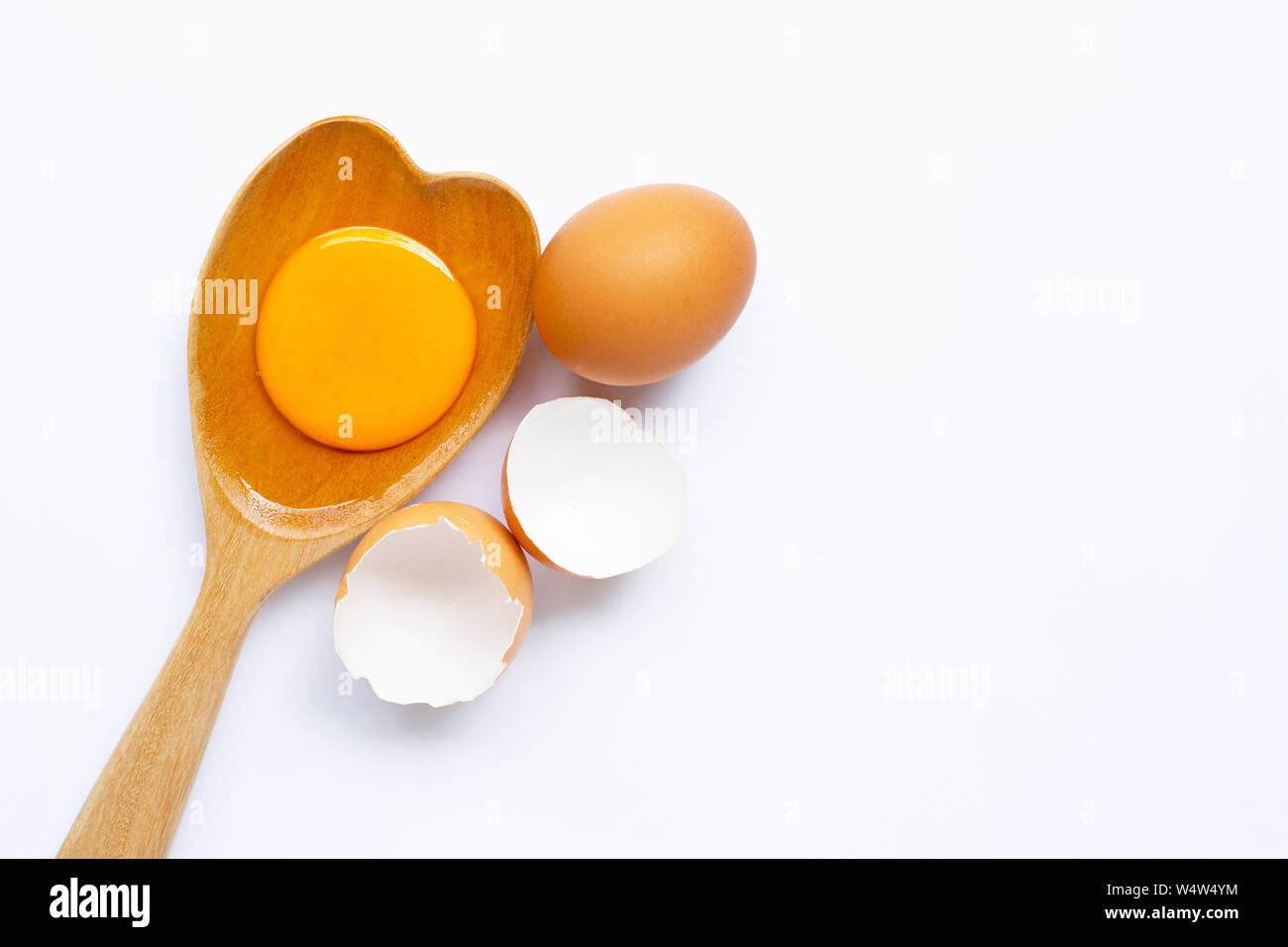 Eggs on white background. Top view Stock Photo - Alamy